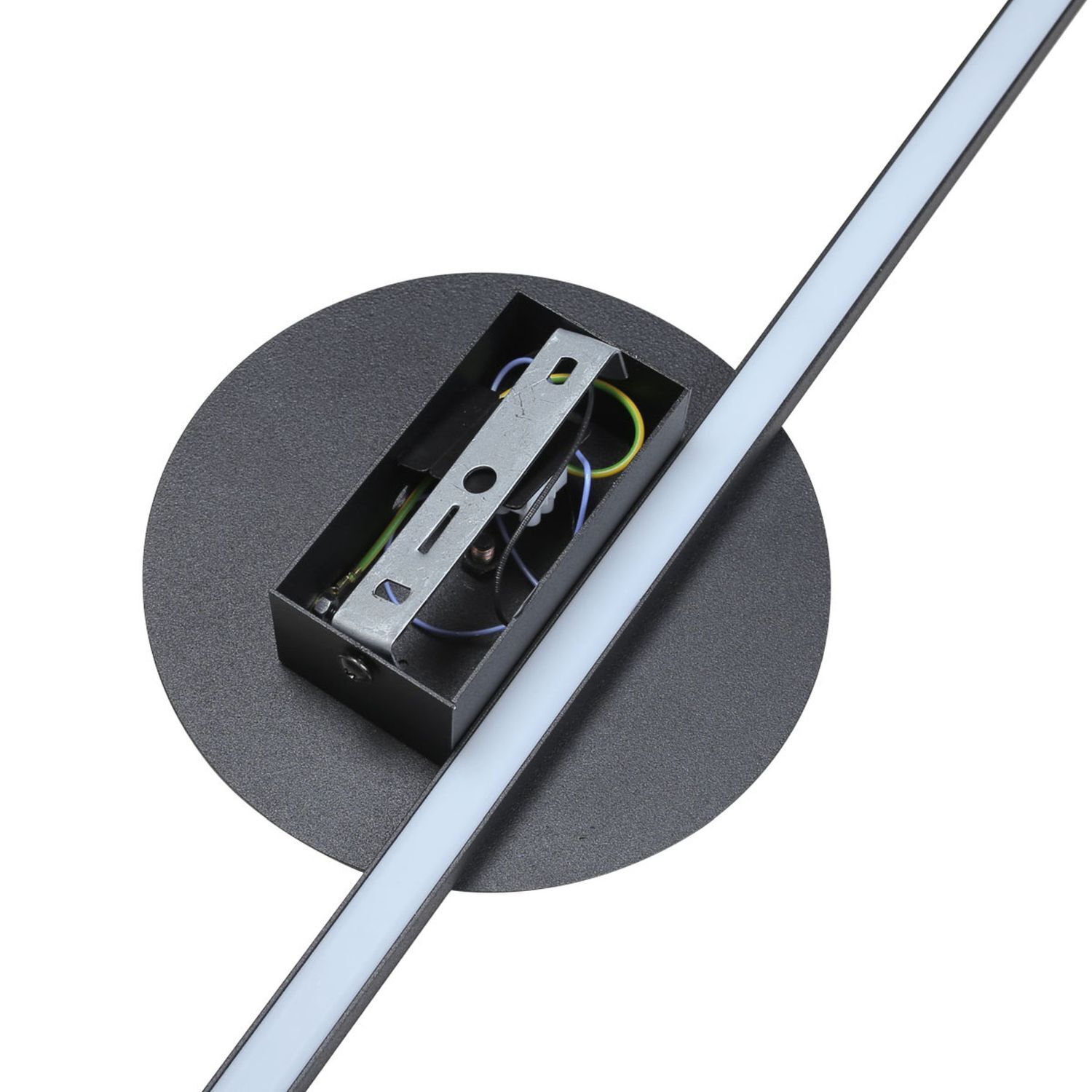 LED Wandlampe 3000 K Schwarz Metall flach lang 93 cm Leuchte
