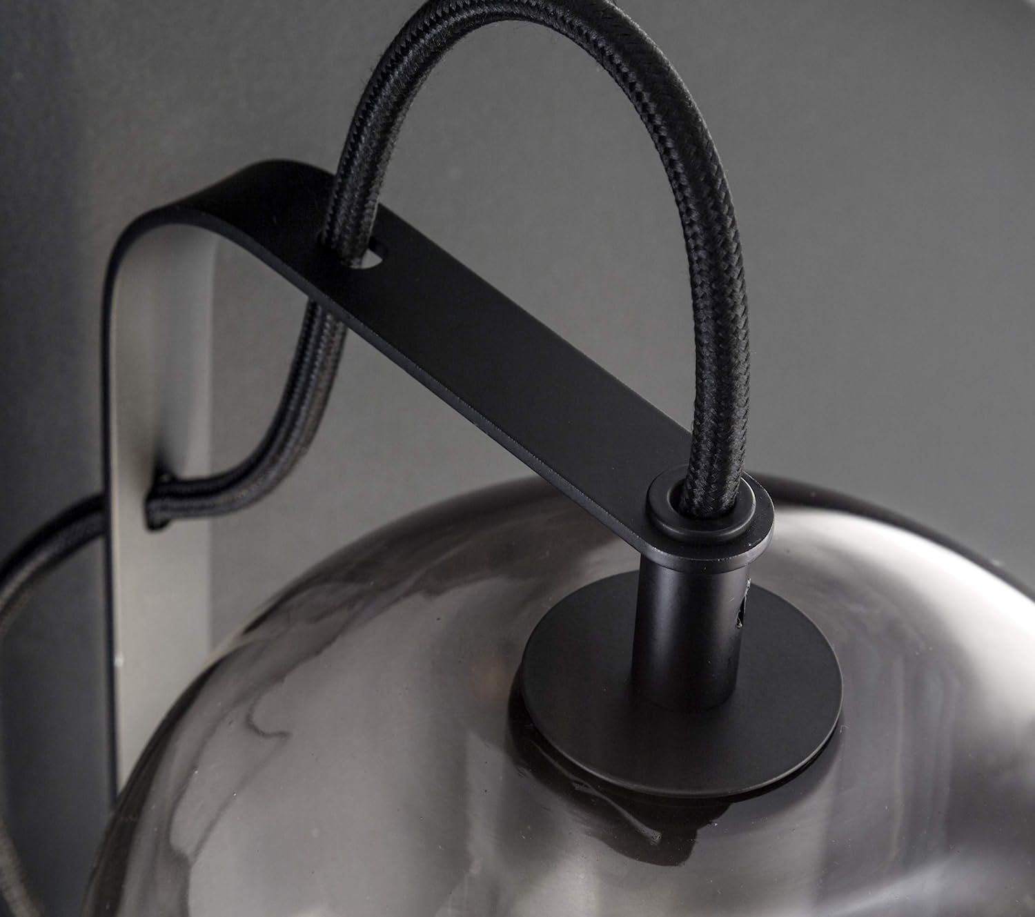 Vorschau: Wandlampe Schwarz Metall Glas Modern E27 VASYA