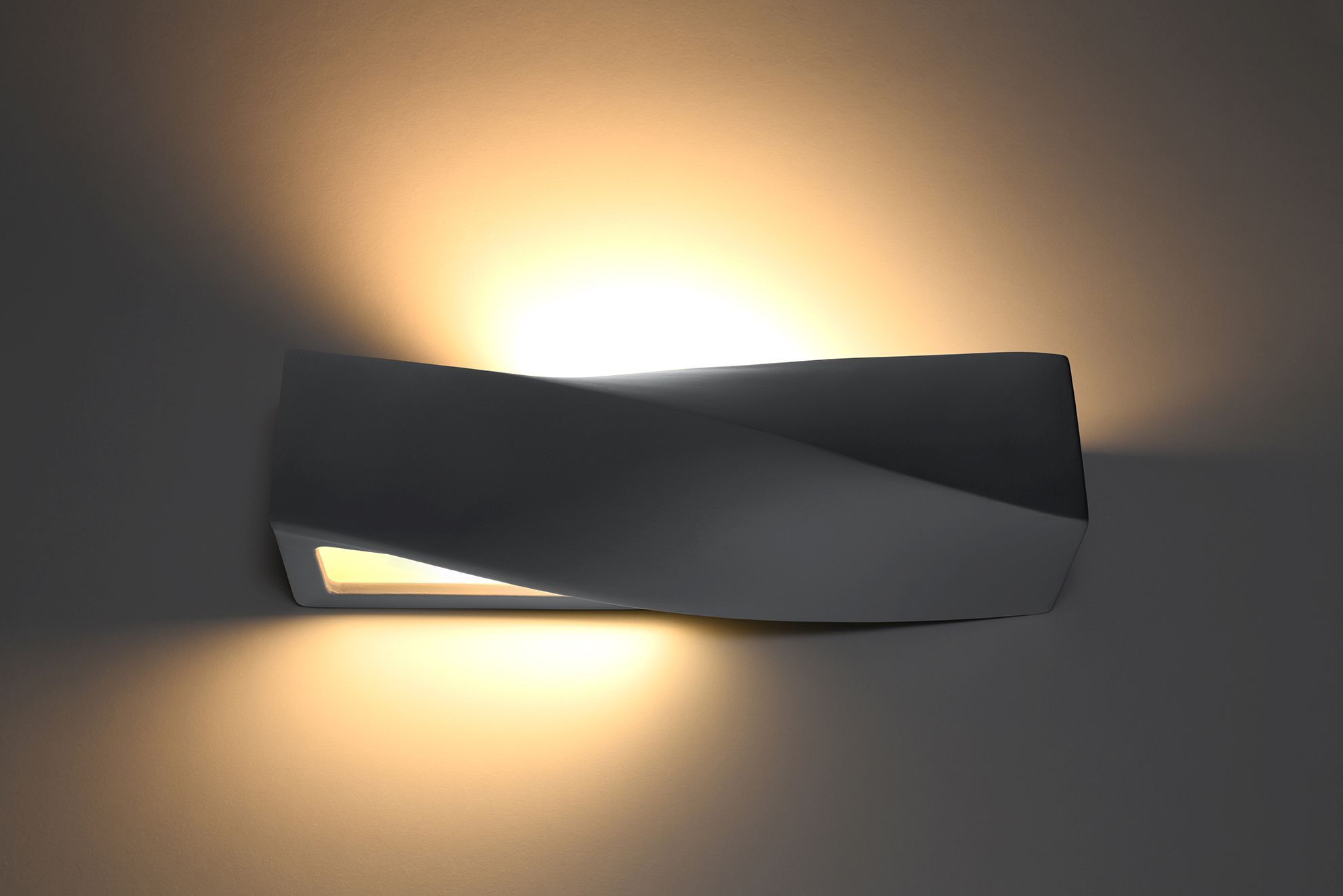 Vorschau: Wandlampe Keramik 42 cm lang Up Down indirekt E27 Grau