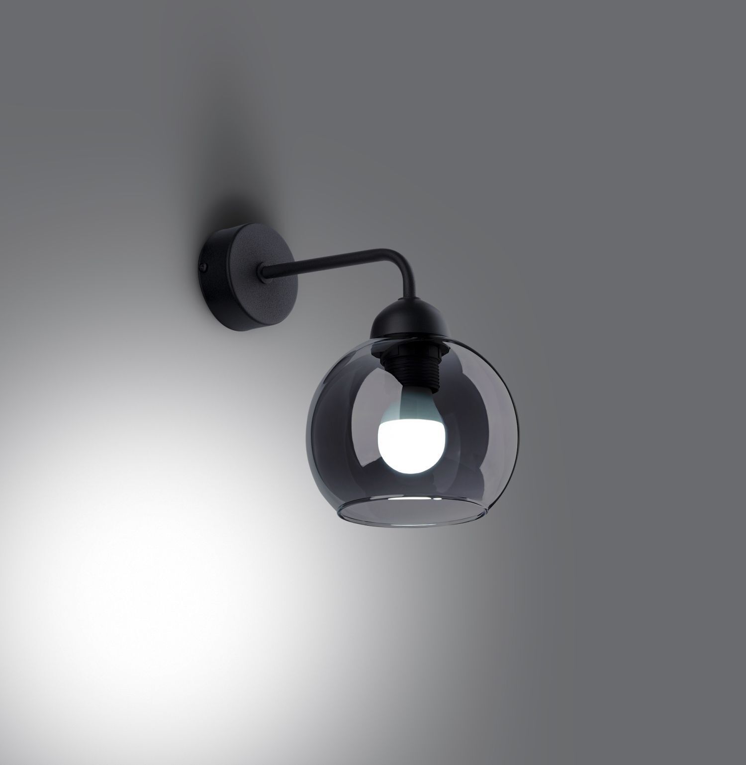 Vorschau: Wandlampe Rauchglas Modern elegant ALPHERG
