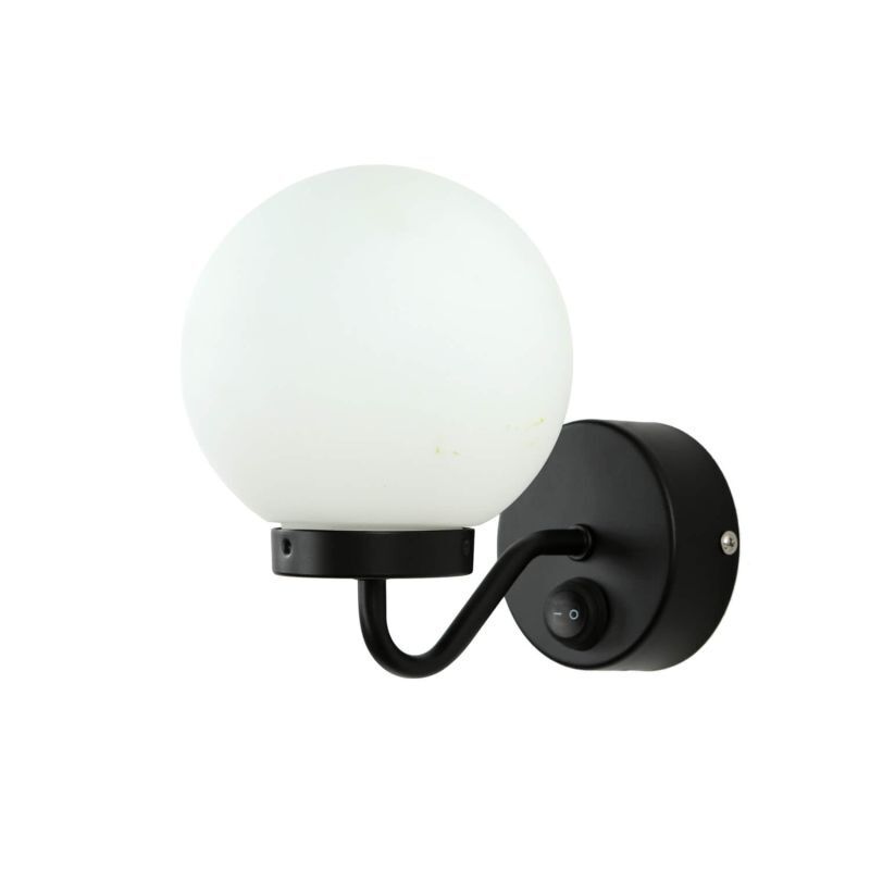 Badlampe Wand IP44 Schwarz Weiß Glasschirm TOHO Leuchte